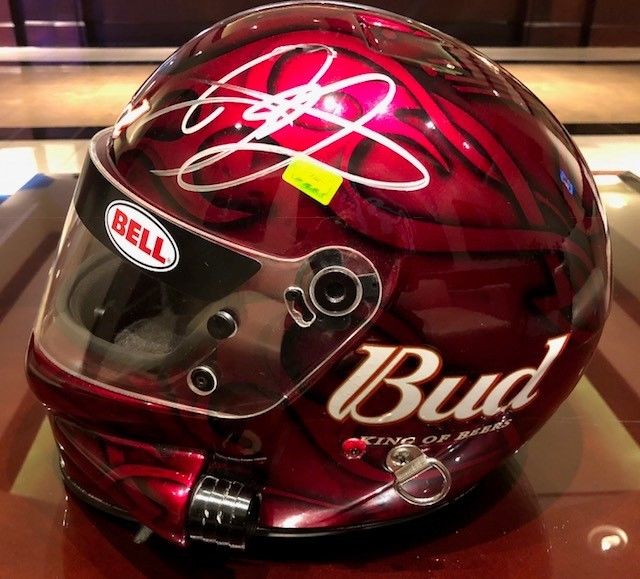 Dale Earnhardt Jr Autographed NASCAR Bud Helmet - Race Used 360
