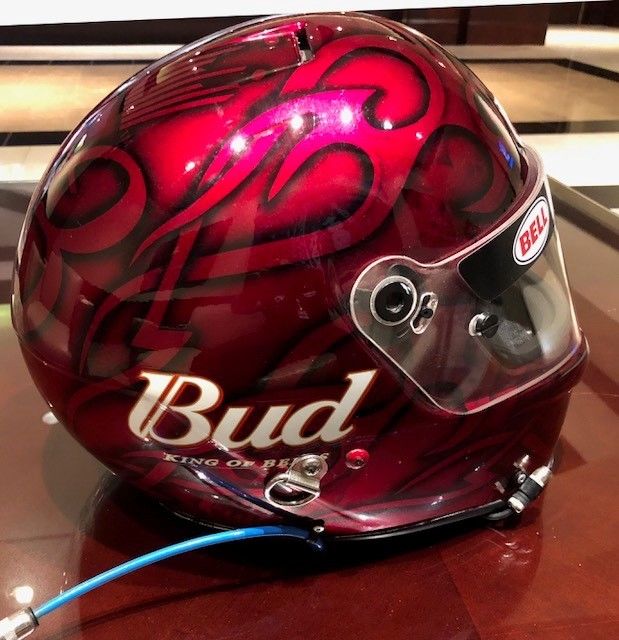 Dale Earnhardt Jr Autographed NASCAR Bud Helmet - Race Used 360