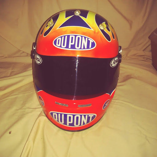NASCAR JEFF GORDON ARAI DUPONT PEPSI HELMET WITH HANS - Race Used 360