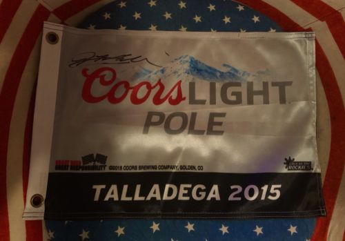 -Final Career Pole- JEFF GORDON SIGNED Coors Flag JSA Autographed MUST ...