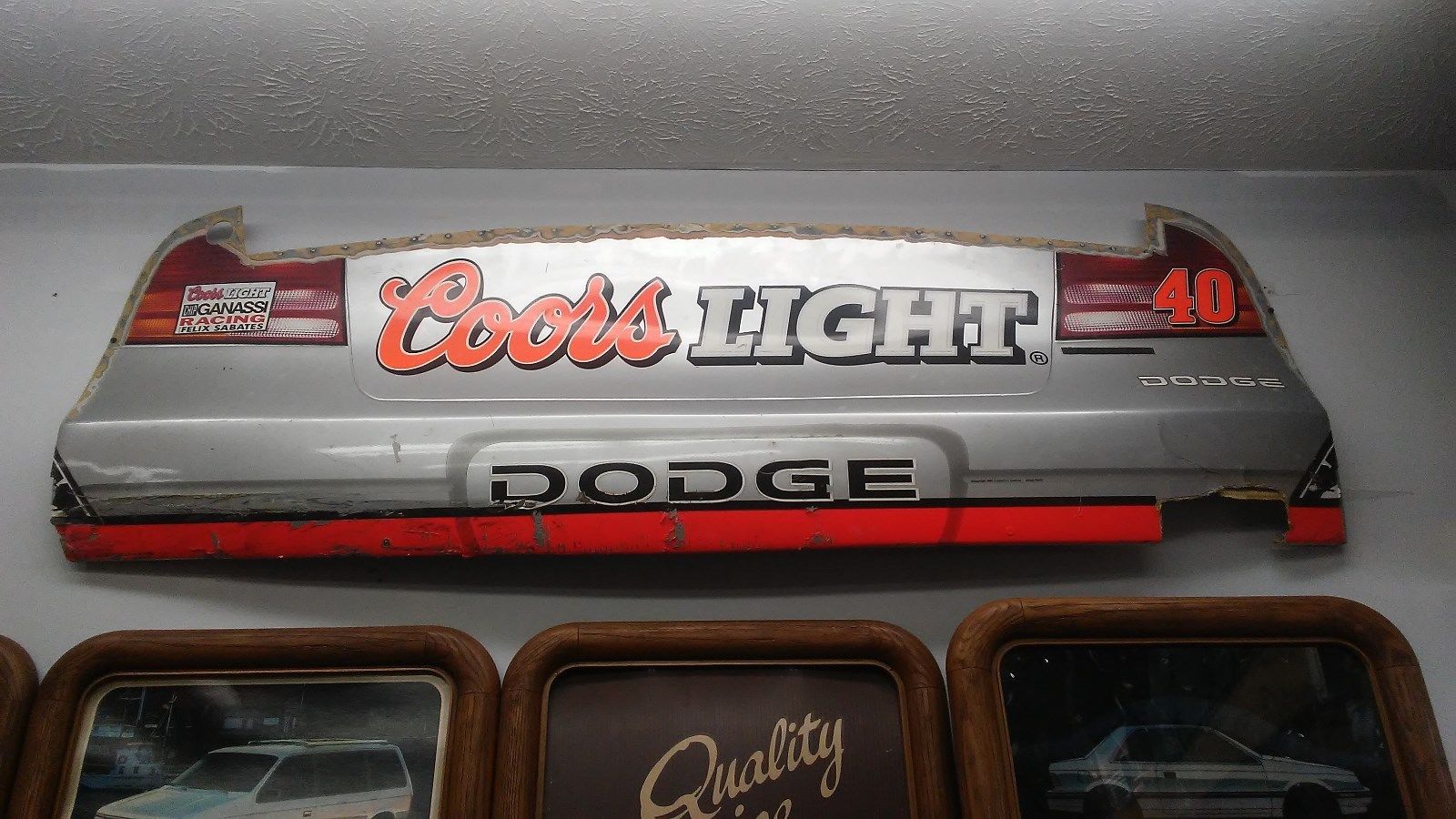 Sterling Marlin #40 DODGE Intrepid Coors Light rear bumper panel NASCAR ...