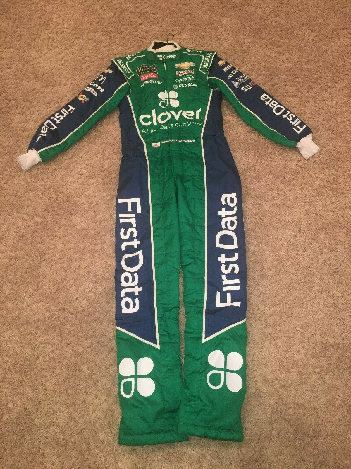 2018 Kyle Larson Signed Race Used Worn Drivers Fire Suit Firesuit ...
