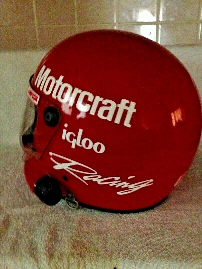 Bud Moore Engineering/Motorcraft.Race Worn NASCAR Simpson Helmet.Geoff ...