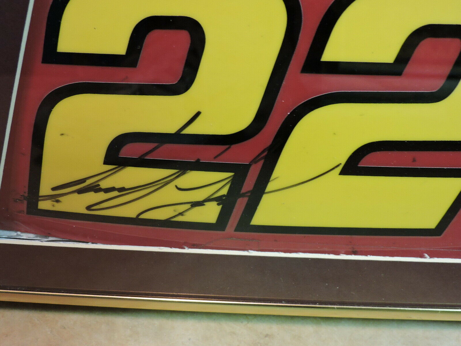 Joey Logano NASCAR Autographed / Signed Race used Bumber #22 2015 ...