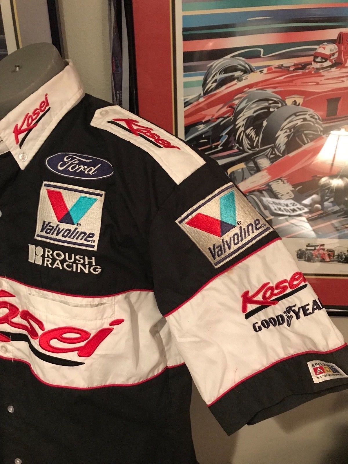 NASCAR #6 MARK MARTIN ROUSH RACING KOSEI TEAM ISSUE EMBROIDERED CREW ...