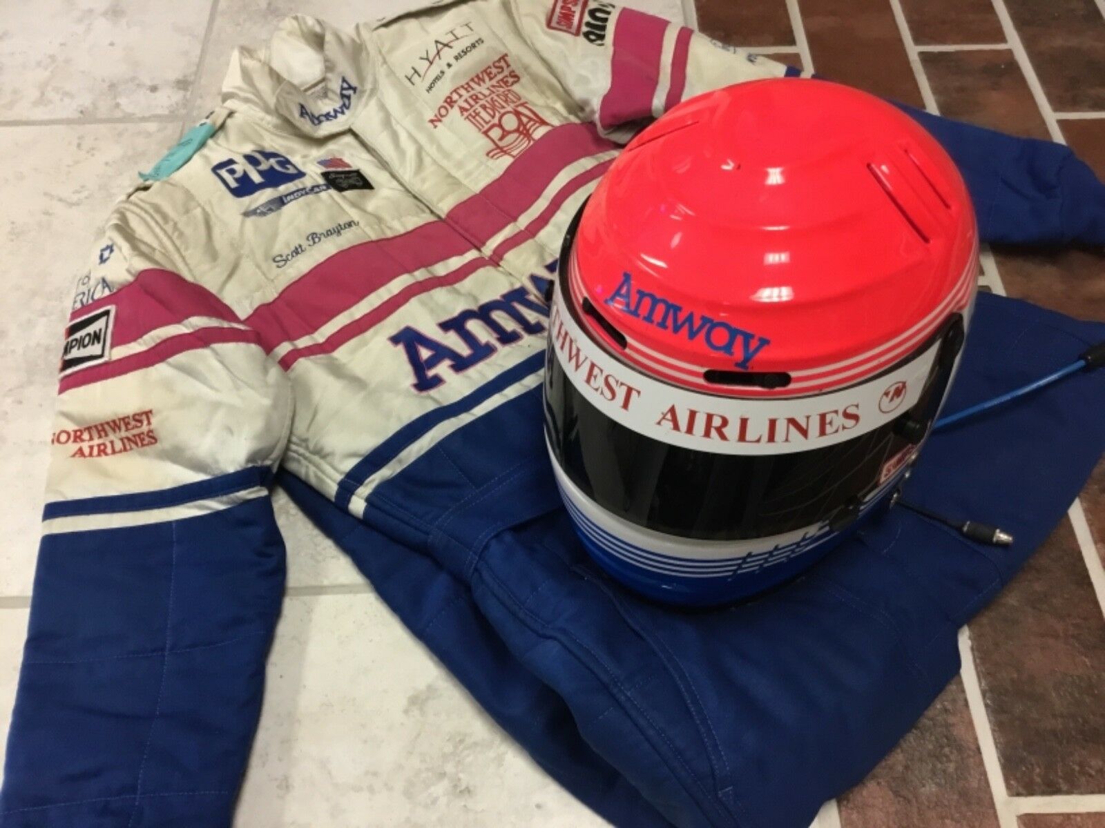 Indianapolis Indy 500 SCOTT BRAYTON Amway 1990s RACE USED HELMET ...