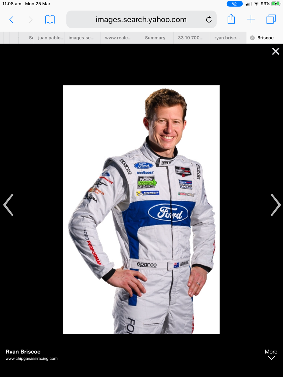RYAN BRISCOE RACE USED/WORN ,HAND SIGNED, DRIVERS SUIT, FORD GT GANASSI ...