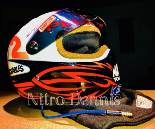 NHRA Tony Pedregon RACE WORN Signed HELMET Funny Car NITRO John Force ...