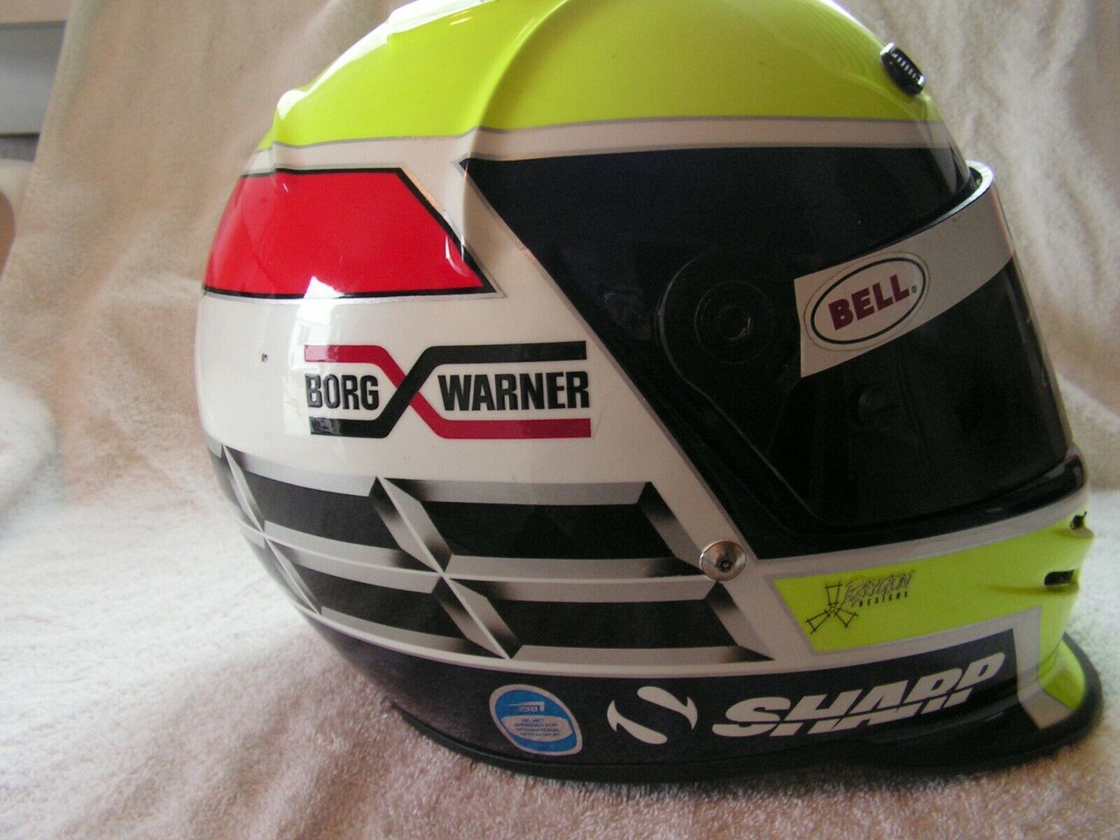 Scott Sharp Race Used Worn Helmet Signed Cart -IRL - Indycar - IMSA ...