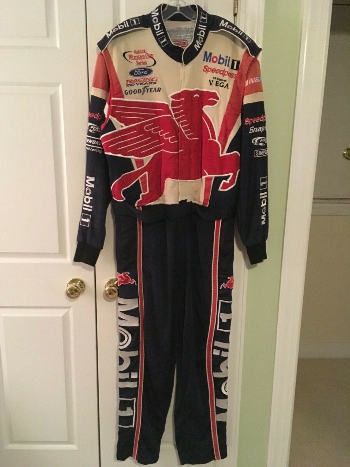 Nascar Winston Cup Race Used Pit Crew Firesuit Penske Racing Mobil 1 ...