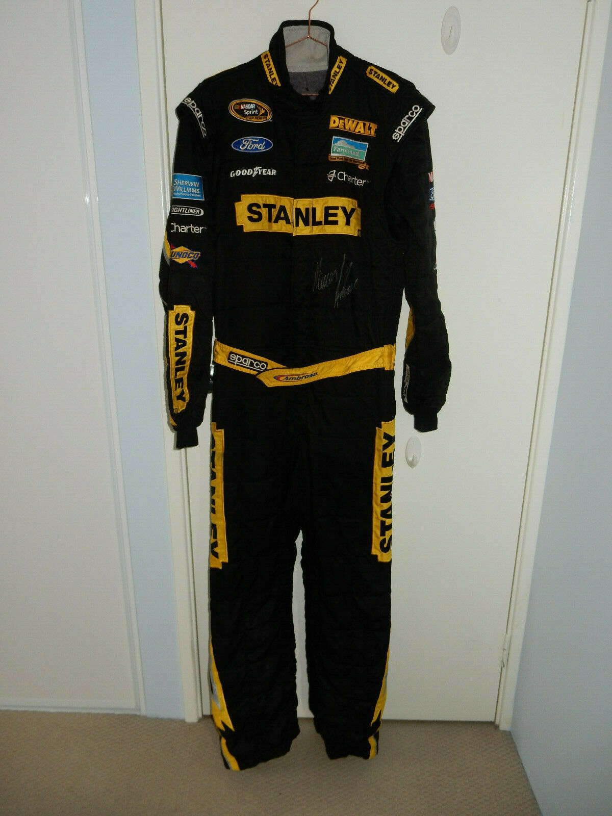 Marcos Ambrose Race Used Signed Stanley Firesuit - Race Used 360