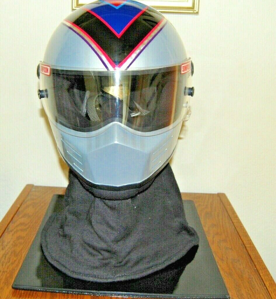 RACE USED/WORN SIMPSON B-4D ,MICHAEL IRWIN NHRA FUNNY CAR HELMET, WITH ...