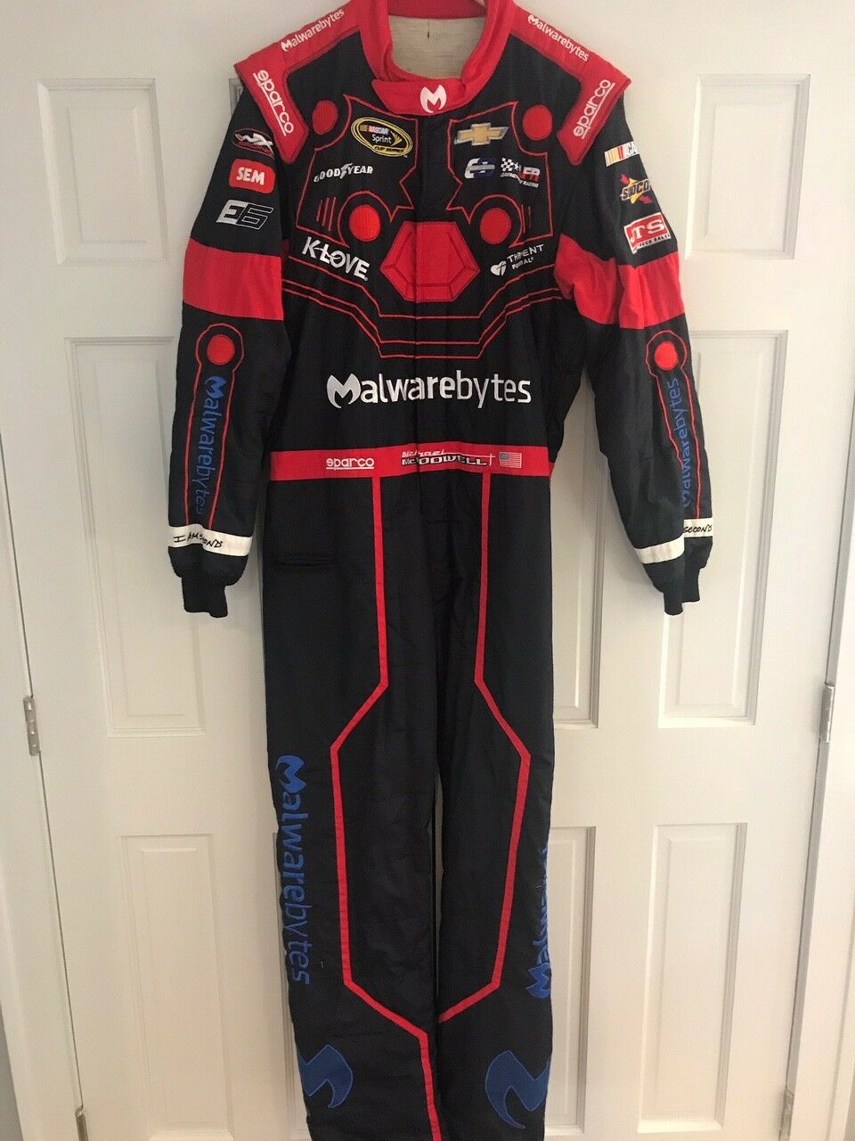 MICHAEL MCDOWELL, 2016 LEAVINE RACING, SPRINT CUP RACE USED/WORN ...