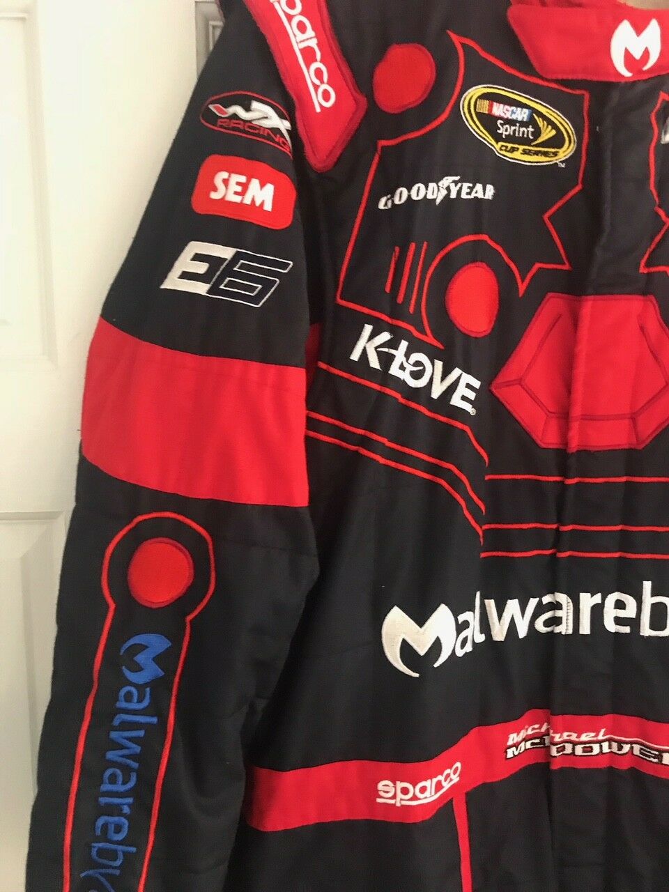 MICHAEL MCDOWELL, 2016 LEAVINE RACING, SPRINT CUP RACE USED/WORN ...