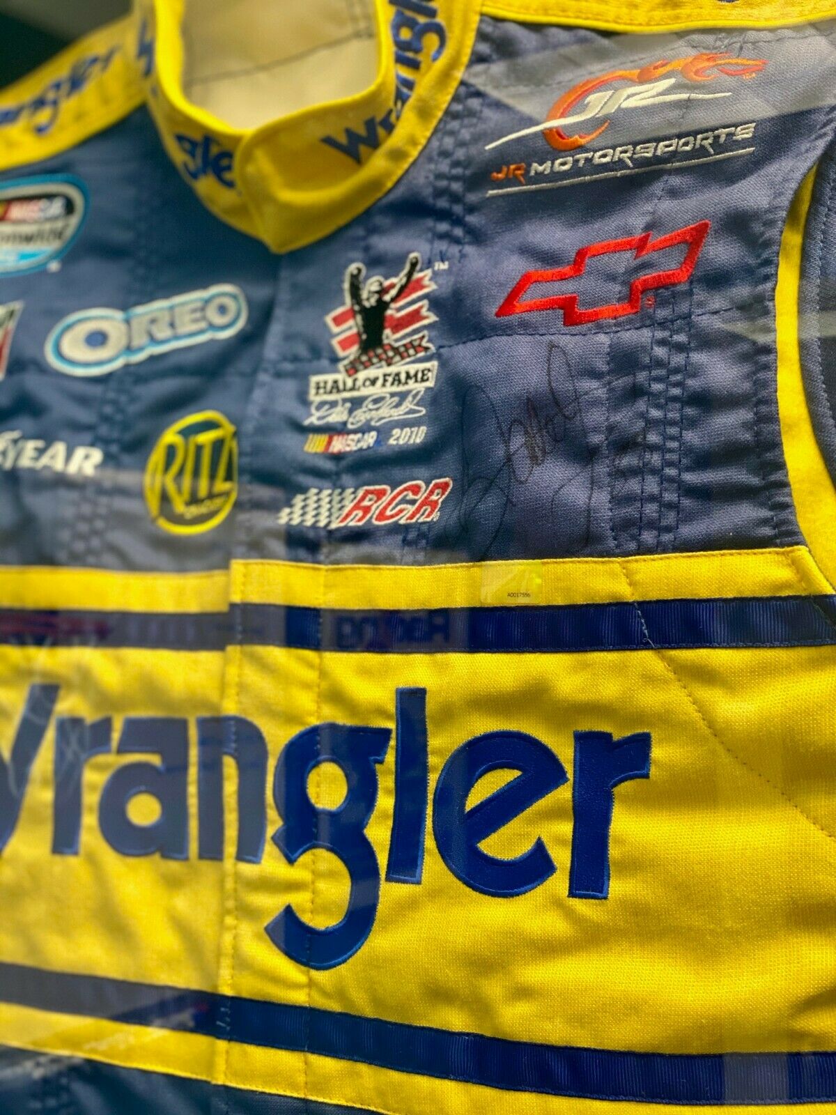 Framed 2010 Dale Jr. Signed Wrangler Firesuit (not race worn) - Race ...