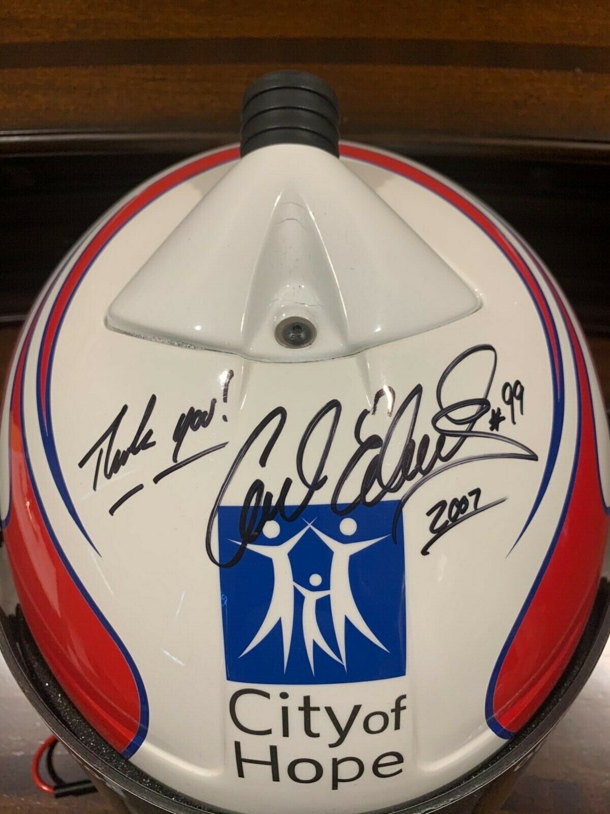 Signed Carl Edwards NASCAR Race Used Office Depot Helmet - Race Used 360